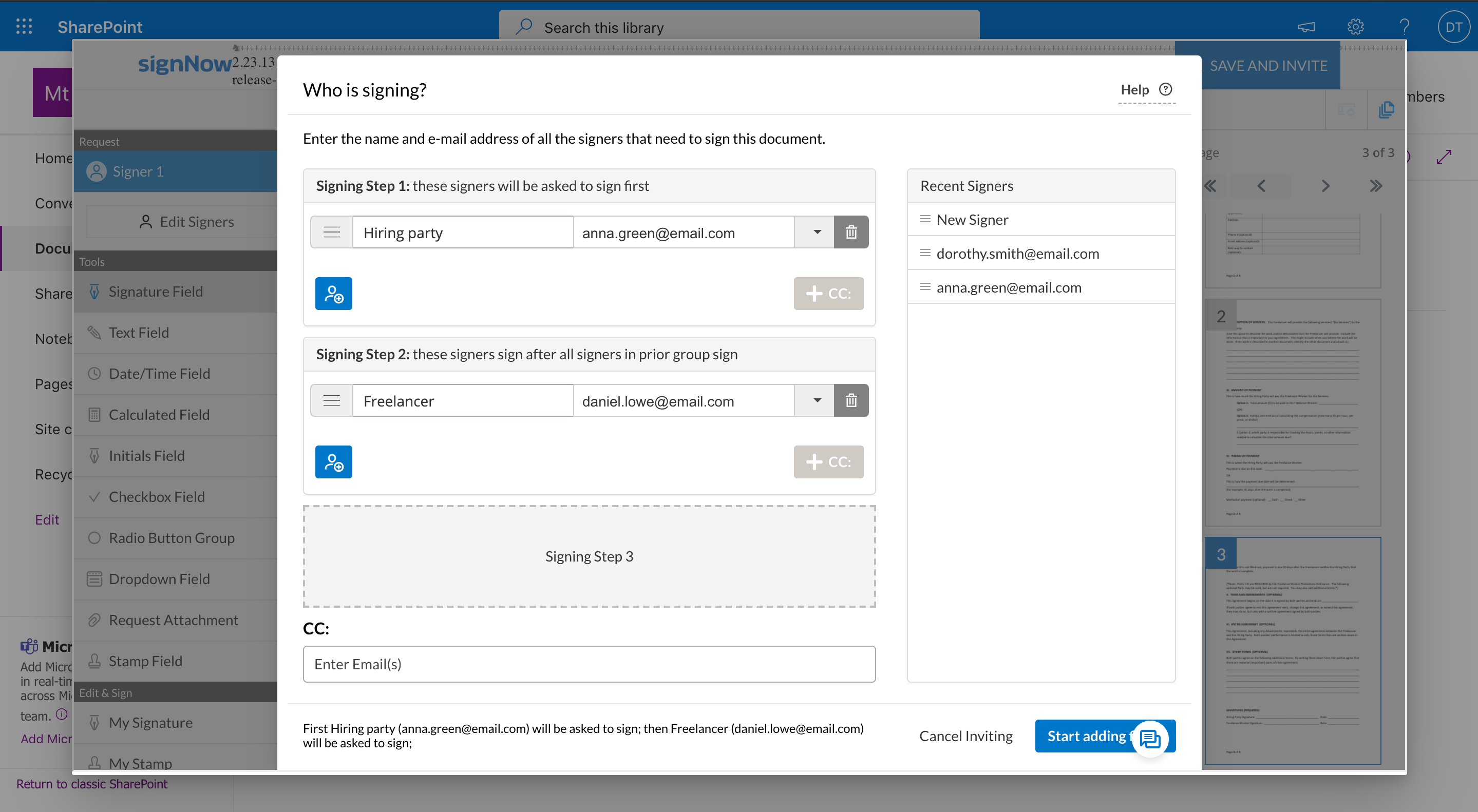 signNow SharePoint Integration