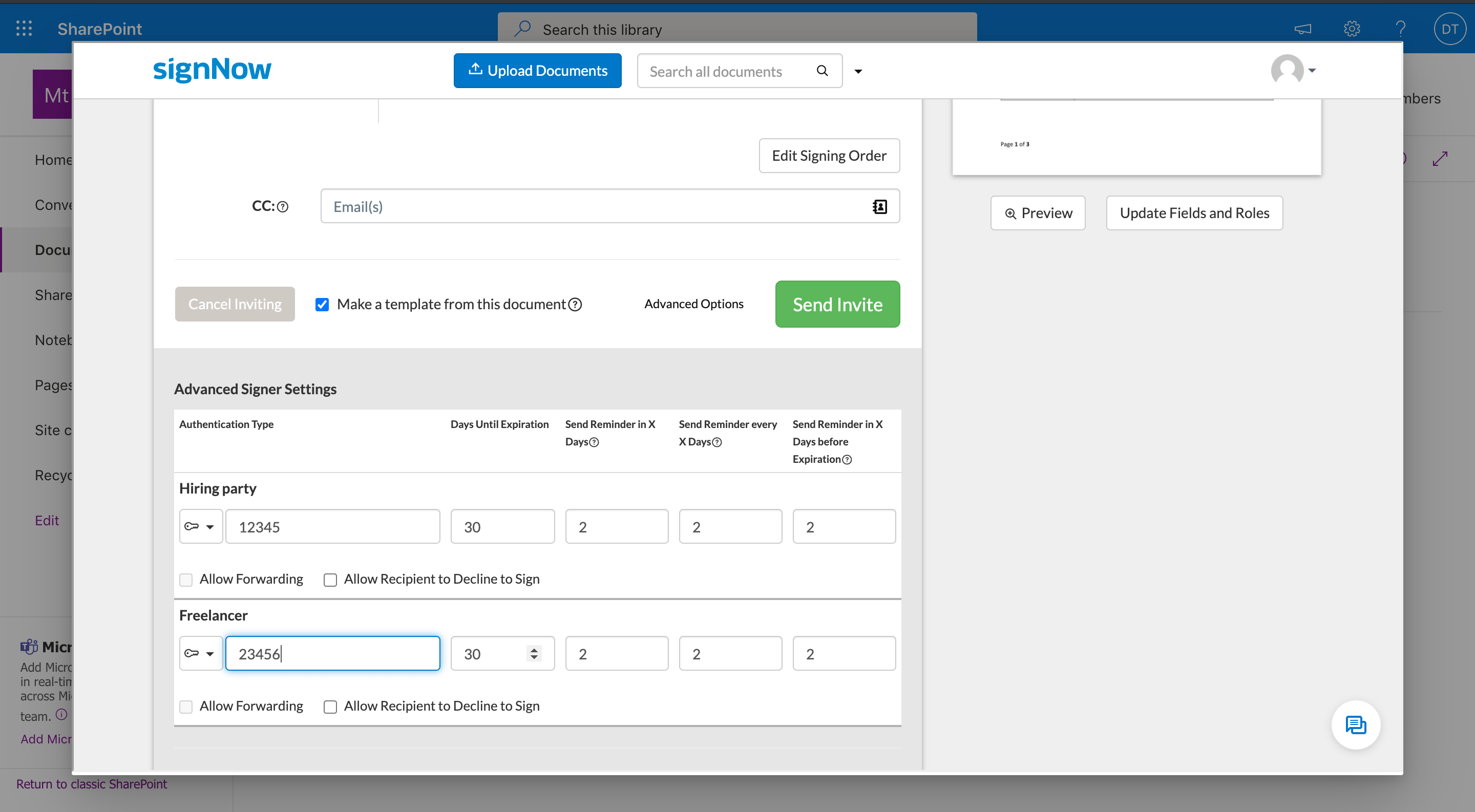 signNow SharePoint Integration
