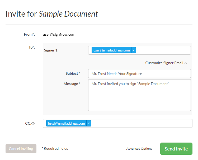 Send E-Signed Forms & Contracts via Email | signNow
